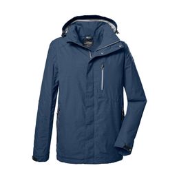 Outdoorjacke Killtec "KOS 256 MN JCKT_CARLEB", Herren, Gr. M, blau (dunkelblau), Obermaterial: 100% Polyester;Futter: 100% Polyester, Jacken Outdoorjacke, Wind- und wasserdichte Herrenjacke mit abnehmbarer Kapuze