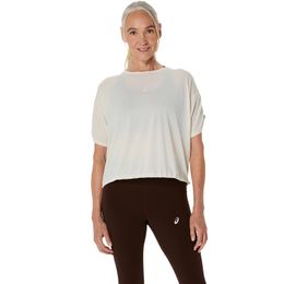 Laufshirt asics "NAGINO RUN ADJUSTABLE SS TOP", Damen, Gr. L, birch heather, Obermaterial: 78% Polyester, 20% Lyocell, 2% Elasthan, Shirts Laufshirt