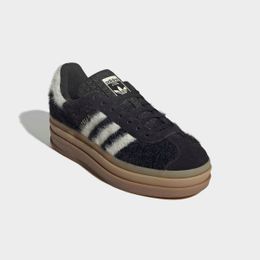 Sneaker adidas originals "GAZELLE BOLD", Damen, Gr. 39, core schwarz, cream wei&szlig;, gold metallic, Leder, Textil, Schuhe Sneaker