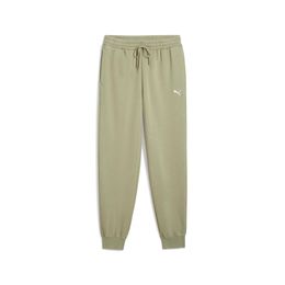 Trainingshose Puma "ESS ELEVATED RELAXED WASH SWEATPANTS FL", Herren, Gr. L, N-Gr, lux army, Fleece, Obermaterial: 66% Baumwolle, 34% Polyester, bedruckt, relaxed fit normal, Hosen Trainingshose, sportlich inspirierte Details, mit Print-Applikationen