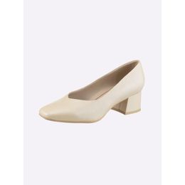 Pumps Caprice, Damen, Gr. 38, beige, Glattleder, Leder, Schuhe Pumps