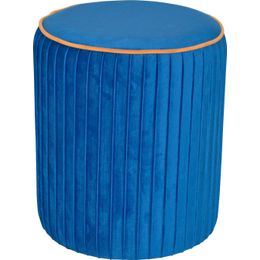 Hocker Home Affaire, blau, B:38cm H:46cm T:38cm, Samtbezug 100% Polyester, Hocker, Hocker