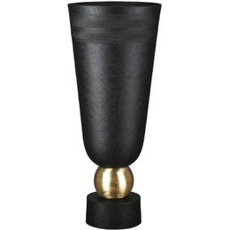 Tischvase CASABLANCA BY GILDE "Vase konisch Nama schwarz", schwarz, B:21cm H:47,5cm T:21cm &Oslash;:21cm, Aluminium, Vasen, Tischvase