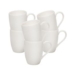 Becher "Kaffeebecher Basic White 260 ml 6er Set wei&szlig;", wei&szlig;, Porzellan, VIVO VILLEROY & BOCH GROUP, Trinkgef&auml;&szlig;e, Becher