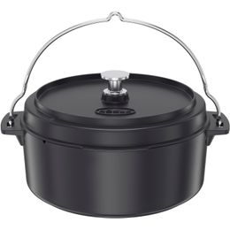 R&ouml;sle Grilltopf R&Ouml;SLE "Dutch-Oven Vario", schwarz, B:36,5cm H:19cm L:43,5cm, T&ouml;pfe, Grilltopf, &Oslash; 35 cm, 8,5 l