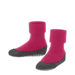 Haussocken Falke "Cosyshoe Kids", M&auml;dchen, Gr. 25-26, pink (fuchsia), Schurwolle, mehrfarbig, Socken Haussocken, mit Noppendruck atmungsaktiv,klimaregulierend, geruchshemmend