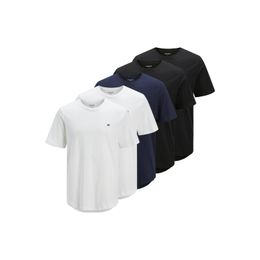 Jack & Jones T-Shirt JACK & JONES "T-Shirt JPRBLABRODY TEE CREW NECK 5PK 5er Pack", Herren, Gr. XL, bunt (wei&szlig;, blau, schwarz), Obermaterial: 100% Baumwolle CO., Shirts T-Shirt