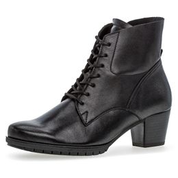 Schn&uuml;rstiefelette Gabor "Palma", Damen, Gr. 40, schwarz, Nappaleder, unifarben, Schuhe Schn&uuml;rstiefelette, mit Innenrei&szlig;verschluss