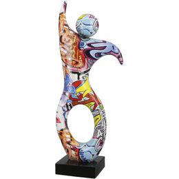Dekofigur CASABLANCA BY GILDE "Skulptur Dancer Street Art", bunt, B:11cm H:36,5cm T:8,4cm, Kunstharz, Dekofiguren, Dekofigur