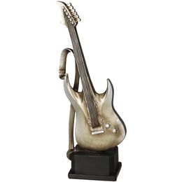 Dekofigur AMBIENTE HAUS "Gitarre Figur L", silber (antik, silberfarben), B:15cm H:33cm T:8cm, Polyresin, Dekofiguren, Dekofigur