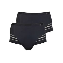 Taillenslip LISCA "2er Pack Damen Taillenslip Alegra", Damen, Gr. 50, schwarz, Stoff, Obermaterial: 83% Polyamid PA. 17% Elasthan EL., Unterhosen Taillenslip
