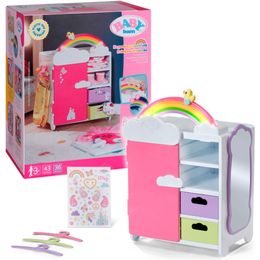 Puppenkleiderschrank Baby Born "Regenbogen", bunt, Puppenm&ouml;bel, KinderB:32,5cm H:39,5cm T:22cm, Puppenkleiderschrank, mit Licht- und Soundeffekt, B:32,5cm H:39,5cm T:22cm