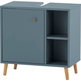 Waschbeckenunterschrank Schildmeyer "Bjarne", blau (fjord), B:60,2cm H:59,3cm T:33,1cm, FSC-zertifizierter Holzwerkstoff, Schr&auml;nke, Waschbeckenunterschrank, Breite 60,2 cm