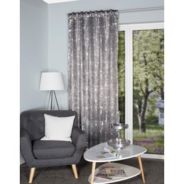 Vorhang Home Wohnideen "DESERTO" Gr. 1, silber (silberfarben), B:140cm H:245cm, Polyester, Gardinen, Vorhang, Kombibandschal bedruckt