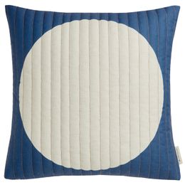 Dekokissen Tom Tailor HOME "Circle", blau, B:45cm L:45cm, Obermaterial: 92% Polyester, 8% Leinen, Dekokissen_Sitzkissen_Kissenh&uuml;llen, Dekokissen, mit graphischen Steppungen