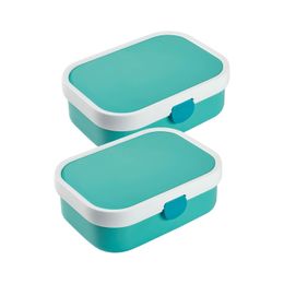 Lunchbox Mepal "Brotdosen mit Einsatz Campus 700 ml 2er Set", blau (t&uuml;rkis, t&uuml;rkis), Lebensmittelaufbewahrungsbeh&auml;lter, Lunchbox