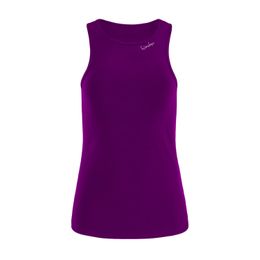 Tanktop WINSHAPE "AET134LS", Damen, Gr. M, lila (schwarz plum), 85% Polyester, 15% Elasthan, Rundhals, Tops Tanktop, Functional Soft and Light