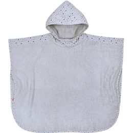 W&ouml;rner Badeponcho W&Ouml;RNER "Sterne hellgrau", grau (hellgrau), L:60cm, Baumwoll-Webfrottier, Hausm&auml;ntel, Badeponcho, maschinenwaschbar, trocknergeeignet