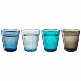 Glas Leonardo "Trinkglas-Set 4-teilig BURANO 330 ml bunt", bunt, 4 tlg., Glas, Trinkgef&auml;&szlig;e, Glas