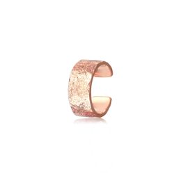 Ohrklemme Elli "Ohrringe Earcuff Breit Basic Geh&auml;mmert 925 Silber" Gr. 10, rosa (rosegold), Ohrringe, Damen, ohne Stein, Silber 925 (Sterlingsilber), Ohrklemme
