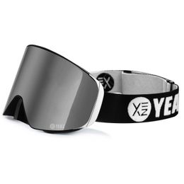 Snowboardbrille YEAZ "Magnet-Ski-Snowboardbrille silber verspiegelt/silber APEX", silber, Sportbrillen, Snowboardbrille