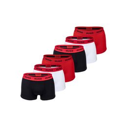 Boxershorts Hugo "Boxershort 6er Pack", Herren, Gr. XL, bunt (schwarz, wei&szlig;, rot), Obermaterial: 95% Baumwolle CO. 5% Elasthan EL., Unterhosen Boxershorts