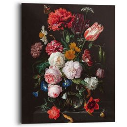Wandbild Reinders "Wandbild Stillleben mit Blumvase Jan Davidsz de Heem", bunt (farbe bild(er): mehrfarbig), B:40cm H:50cm, MDF, Bilder, Wandbild