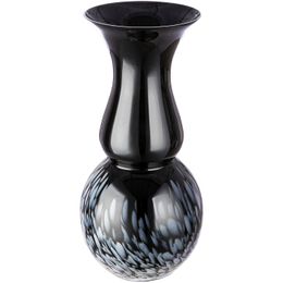 Tischvase Gilde "Vase R&eacute;my", schwarz, H:43cm &Oslash;:20,5cm, Glas, Vasen, Tischvase, Europ&auml;ische Handarbeit, aus durchgef&auml;rbtem Glas
