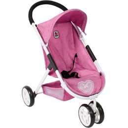 Bayer Chic 2000 Puppenbuggy CHIC2000 "Speedy", jeans pink, Puppenwagen, KinderB:35cm H:59cm T:54cm, Kunststoff, Metall, Polyester, Puppenbuggy, mit leichtg&auml;ngigen Doppelr&auml;dern, B:35cm H:59cm T:54cm