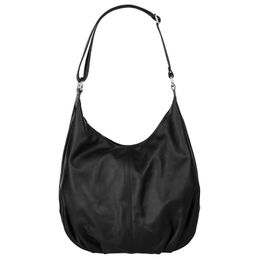Shopper CLUTY, Damen, Gr. B/H/T: 31cm x 28cm x 7cm onesize, schwarz, Leder, leicht gl&auml;nzend, unifarben, Taschen Shopper, echt Leder, Made in Italy