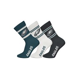 Kurzsocken NFL "Socken NFL 3Pack Crew Socks 3er Pack", Damen, Gr. 43-46, bunt (philadelphia eagles), Obermaterial: 58% Baumwolle CO. 39% Polyester PES. 3% Elasthan EL., Socken Kurzsocken