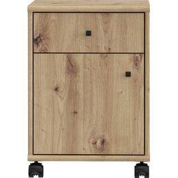 Rollcontainer FORTE "Tempra", braun (artisan eiche), B:38,6cm H:54,2cm T:42cm, Holzwerkstoff, Rollwagen, Rollcontainer