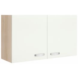 H&auml;ngeschrank Optifit "Faro", wei&szlig; (wei&szlig; matt), B:100cm H:57,6cm T:34,6cm, Schr&auml;nke, H&auml;ngeschrank, mit Metallgriffen, Breite 100 cm