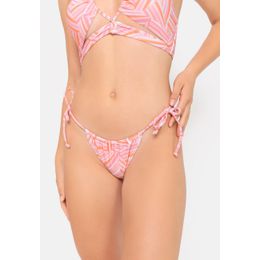Bikini-Hose LSCN BY LASCANA "Lisa", Damen, Gr. 36, N-Gr, rosa (rosa bedruckt), Recycling-Polyamid, bedruckt, Badehosen Bikini-Hose, mit grafischem Muster