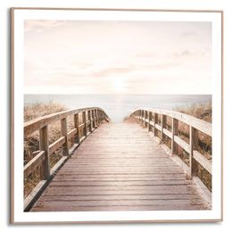 Poster Reinders "Br&uuml;cke zum Strand", beige (farbe bild(er): beige), B:50cm H:50cm T:1,6cm, MDF, Bilder, Poster