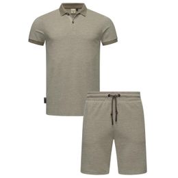 Hausanzug Ragwear "Poloshirt Set Porpi", Herren, Gr. 4XL, braun (mocca), Obermaterial: 50% Baumwolle CO. 50% Polyester PES., Homewear-Sets Hausanzug