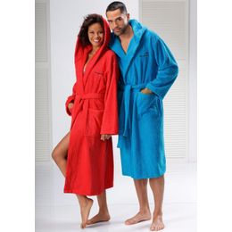 Unisex-Bademantel Kangaroos "Cassidy, f&uuml;r Damen & Herren, Standardl&auml;nge & &Uuml;berl&auml;nge" Gr. L, blau (t&uuml;rkis), L:125cm, Walkfrottee, Hausm&auml;ntel, Unisex-Bademantel, mit Taschen, M&auml;nner und Frauen, Baumwolle, Reise, Hotel, Sauna, S-3XL
