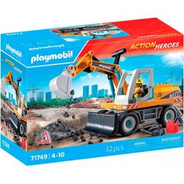 Konstruktions-Spielset Playmobil "Gro&szlig;er Bagger (71749), Playmobil Action Heroes", bunt, Spielbausteine, Kinder, Kunststoff, Konstruktions-Spielset, Made in Germany
