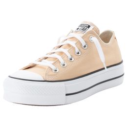 Sneaker Converse "CHUCK TAYLOR ALL STAR LIFT PLATFORM", Damen, Gr. 39, coastal dune, wei&szlig;, schwarz, Textil, Schuhe Sneaker