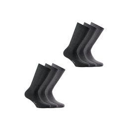 Kurzsocken Rohner Socks "Socken sport 3-er pack 6er Pack", Damen, Gr. 43-46, bunt (hellgrau, grau, dunkelgrau), Obermaterial: 75% Baumwolle CO. 23% Polyamid PA. 2% Elasthan EL., Socken Kurzsocken