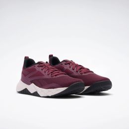 Trainingsschuh Reebok "NFX TRAINER", Damen, Gr. 41, schwarz cherry, schwarz, luxe grau, Synthetik, Textil, Schuhe Trainingsschuh