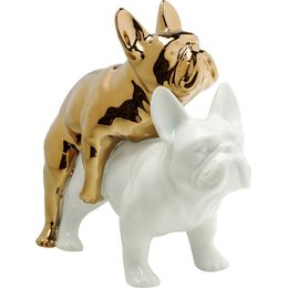 Dekofigur KARE DESIGN "Deko Figur Love Dogs Gold", gold (goldfarben), B:10,8cm H:17,2cm T:19,5cm, Porzellan, Dekofiguren, Dekofigur