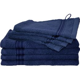 Handtuch Set Dyckhoff "Siena", blau (tintenblau), 8 Stk., Walkfrottier, Walkfrottier, Obermaterial: 100% Baumwolle, Handtuch-Sets, Handtuch Set, in tollen Unifarben