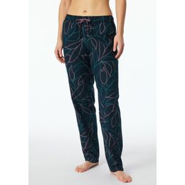 Loungehose Schiesser "Mix+Relax", Damen, Gr. 34, N-Gr, bunt (904, multicolor 1), Single Jersey, Obermaterial: 100% Baumwolle, gemustert, bequem lang, Hosen Loungehose, mit floralem Print