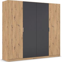 Dreht&uuml;renschrank Rauch "Monza", grau (eiche artisan, graumetallic), B:226cm H:210cm T:54cm, Holzwerkstoff, Schr&auml;nke, Dreht&uuml;renschrank, in trendigen Farbkombinationen, mit viel Stauraum