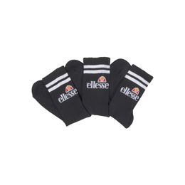 Sportsocken Ellesse "Pullo 3Pk Socks", Herren, Gr. 4, schwarz, Obermaterial: 67% Baumwolle, 25% Polyester, 5% Polyamid, 3% Elasthan, Socken Sportsocken
