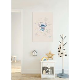 Leinwandbild Komar "Disney Lilo and Stitch In the Sun", blau (farbe bild(er): beige,blau), Disney, 1 Stk., Vlies, Bilder, Leinwandbild, 60 x 90 cm (Breite x H&ouml;he) - Kinderzimmer, Dekoration