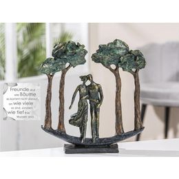 Dekofigur CASABLANCA BY GILDE "Skulptur "Under Trees", braun (bronzefarben), B:29cm H:30cm T:7cm, Kunstharz, Dekofiguren, Dekofigur