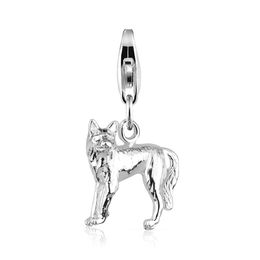 Charm-Einh&auml;nger Elli "Charm Wolf Natur Tier 925 Silber" Gr. 13, silber, Charms, Damen, Blacklist, Silber 925 (Sterlingsilber), Charm-Einh&auml;nger