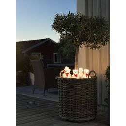 Konstsmide LED-Lichterkette "Weihnachtsdeko aussen", Energieeffizienz: F, transparent, Dioden 40 Stk. Flammen 40 Stk., Kabell&auml;nge 5m x Gesamtl&auml;nge 9m, Lichterketten, LED Acryl B&auml;ren 5-er Set, 40 warm wei&szlig;e Dioden, LED-Lichterkette